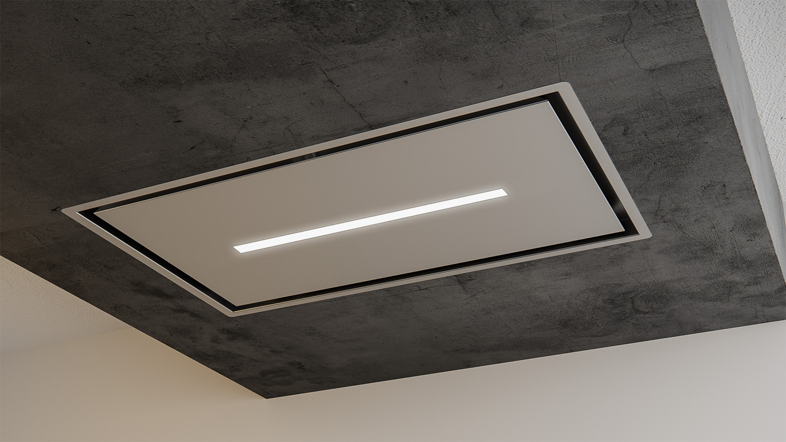 Less, a ceiling hood with a minimalist design