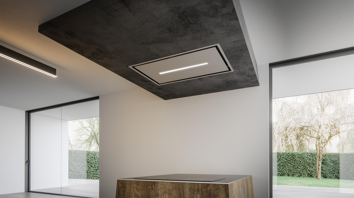 Less, a ceiling hood with a minimalist design