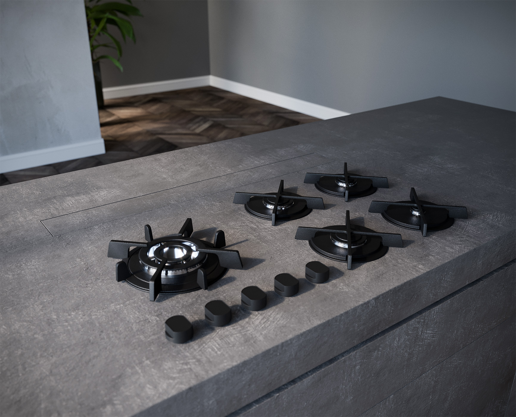 Stone the Sirius Downdraft for cooktop