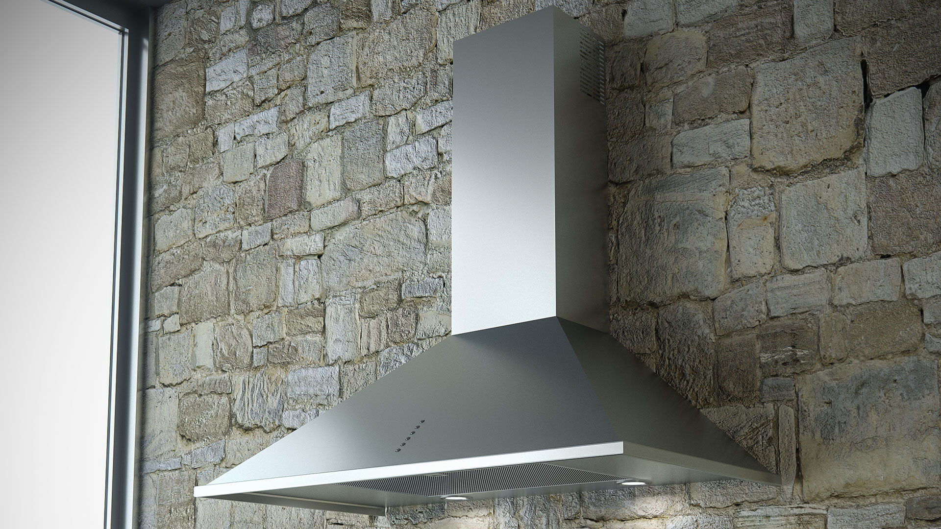 Italian wall range hood made of stainless steel n sizes 30" and 36"