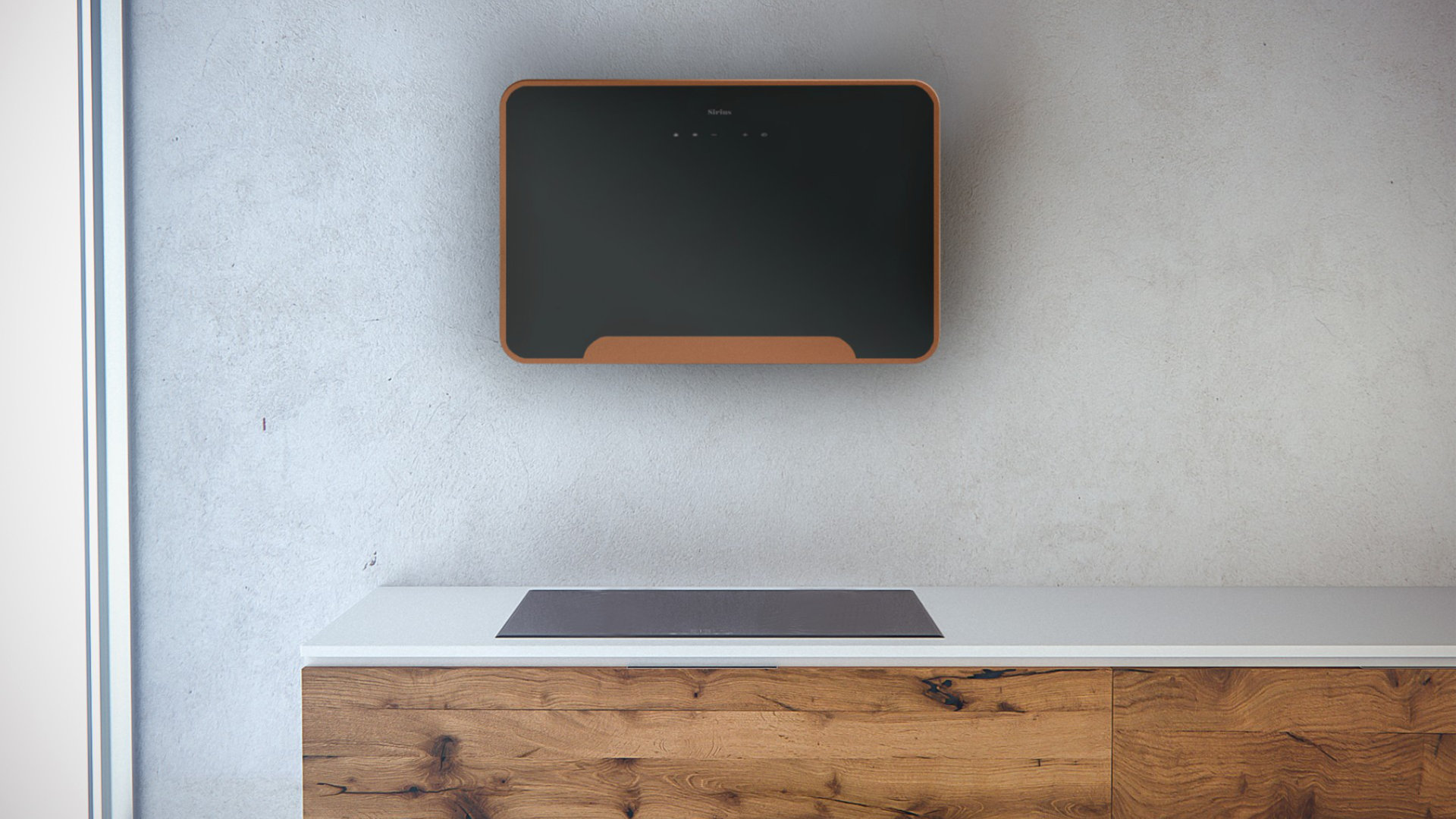 Anti-drop system applied to an ultra-flat wall-mounted hood and a built ...