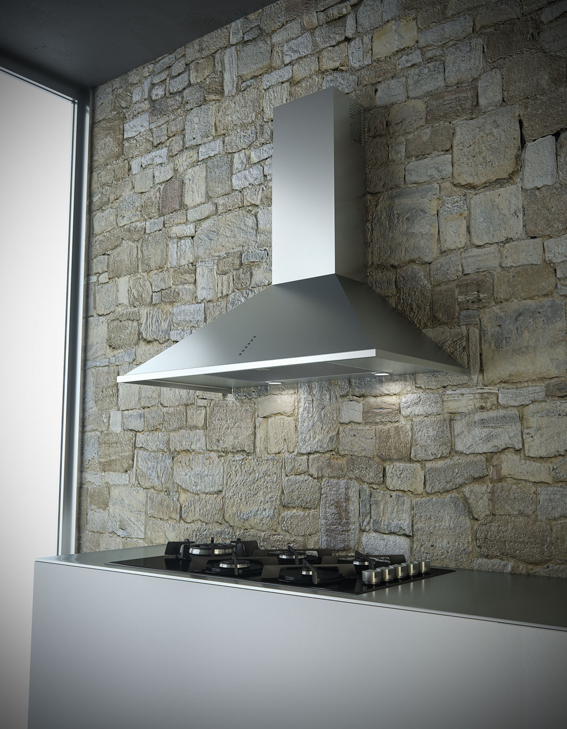 Italian wall range hood made of stainless steel n sizes 30" and 36"